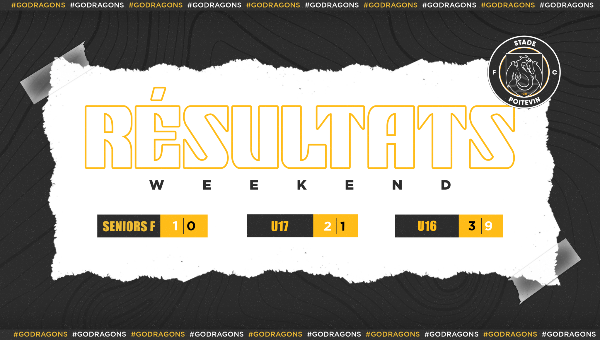 Nos résultats du weekend ! - Stade Poitevin FC